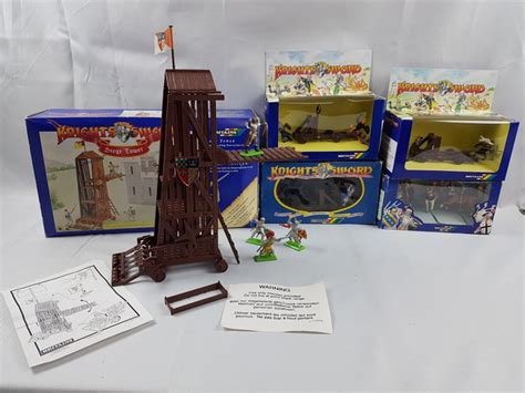 Britains Figure Mounted Knights Catapult With Four Silver Knights Catapult With Two