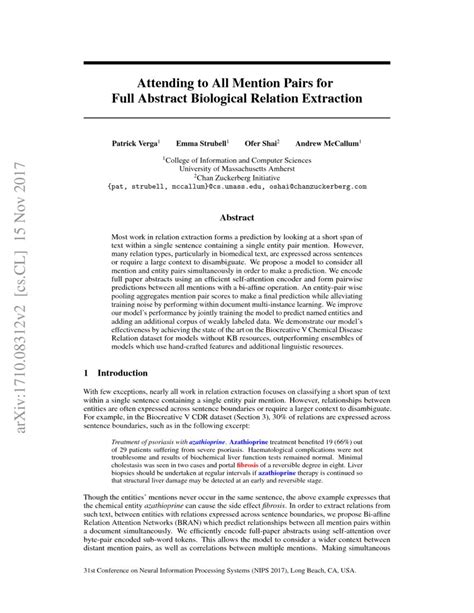 Attending To All Mention Pairs For Full Abstract Biological Relation Extraction Deepai