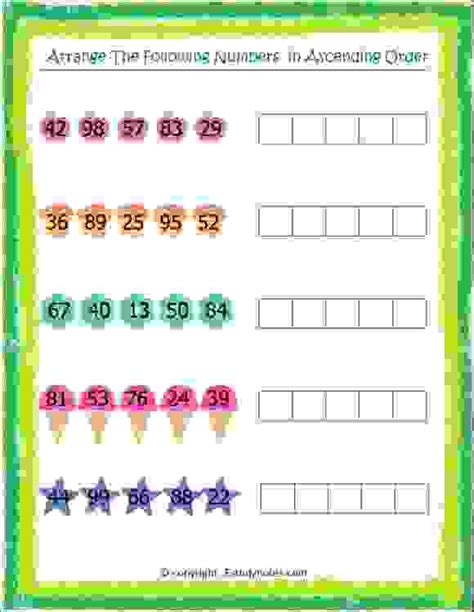 Worksheet Of Ascending Descending Order Ascending And Descending A C