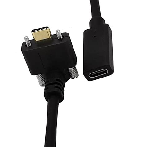 Degree USB Type C Up Angle Male To Female Cable With Screw