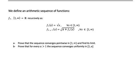 Solved We Define An Arithmetic Sequence Of Functions Fn