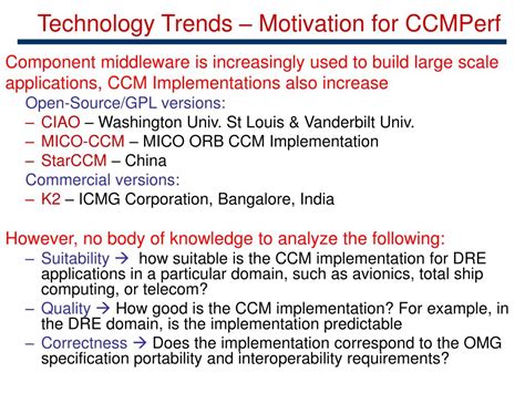 Ppt Ccmperf Profiling Corba Component Model Implementations