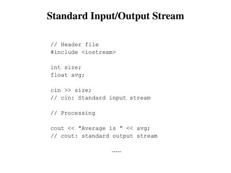 standard input output stream ppt download