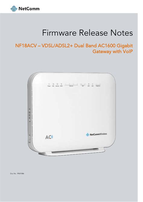 Netcomm Nf18acv Vdsl
