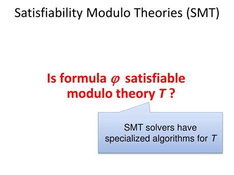 Ppt Satisfiability Modulo Theories And Network Verification