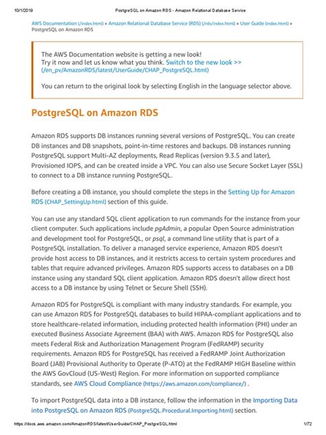 Postgresql On Amazon Rds Amazon Relational Database Service Pdf Pdf