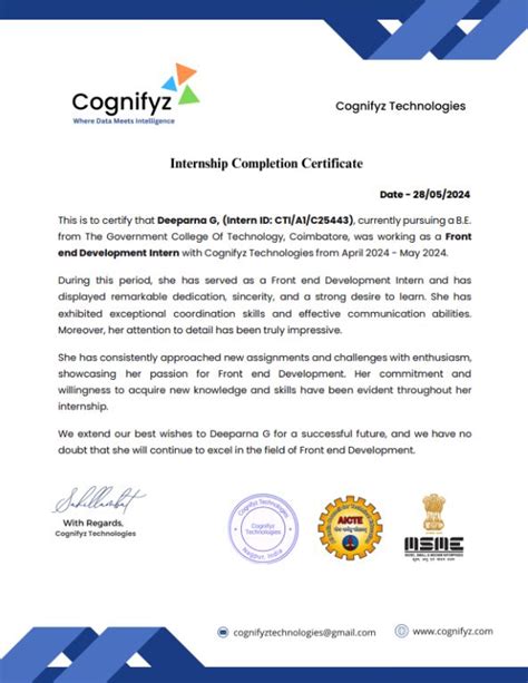 Internship Frontenddevelopment Webdevelopment Cognifyztechnologies