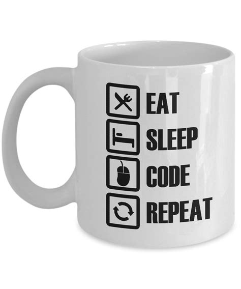 Eat Sleep Code Repeat T Mug For Computer Coder Ts In A Mug