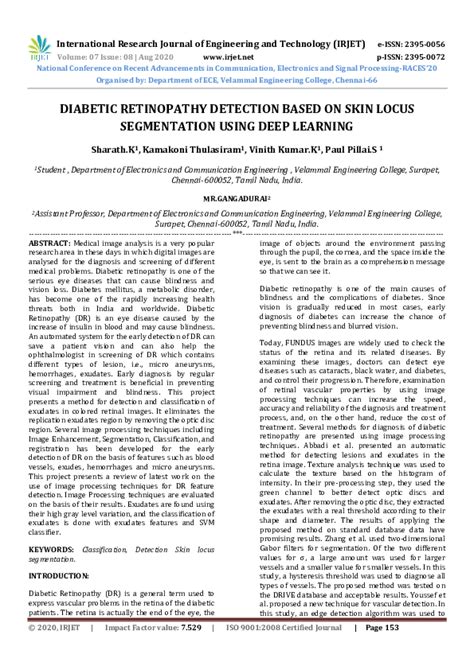 Pdf Irjet Diabetic Retinopathy Detection Based On Skin Locus Segmentation Using Deep Learning