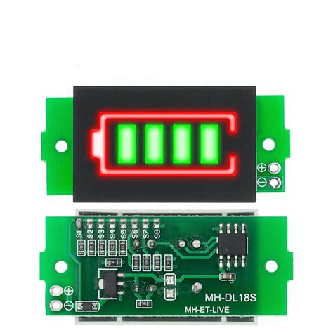 Buy 1s 8s 3 7v Lithium Battery Capacity Indicator Module Display Green General Electric Vehicle