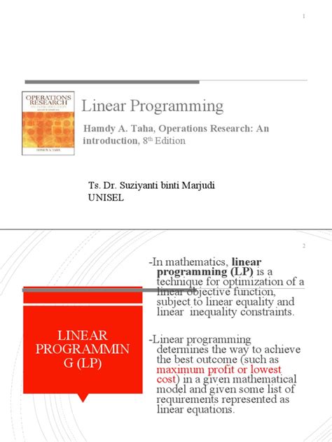 linear programming hamdy a taha operations research an introduction