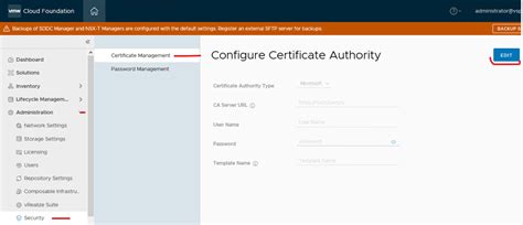 Adding A Microsoft Certificate Authority To Sddc Manager Top Vcf