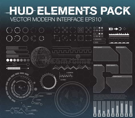 Set Web Elements In HUD Style Infographic Elements Futuristic User Interface HUD UI UX Stock