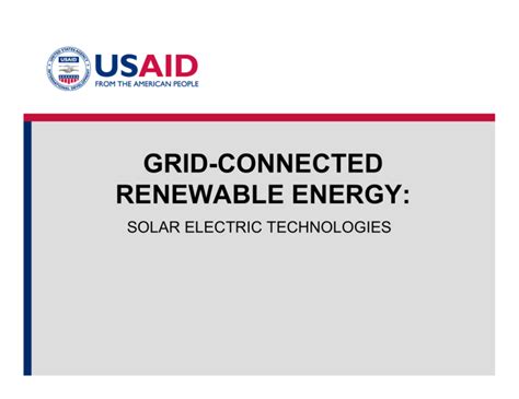 Grid Connected Renewable Energy Solar