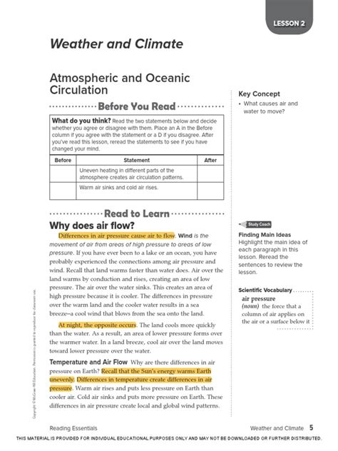 Lesson 2 Atmospheric And Oceanic Circulation Pdf