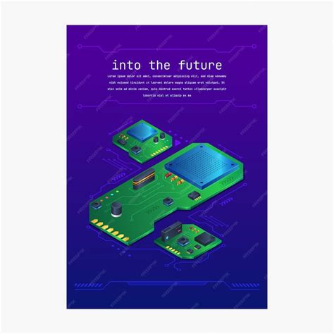 Premium Vector Semiconductor Chip Poster In Isometric View