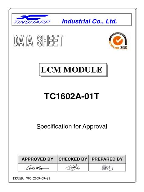 Tc1602a 01t Pdf Liquid Crystal Display Random Access Memory
