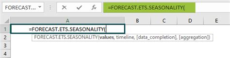 forecast ets seasonality excel function with examples