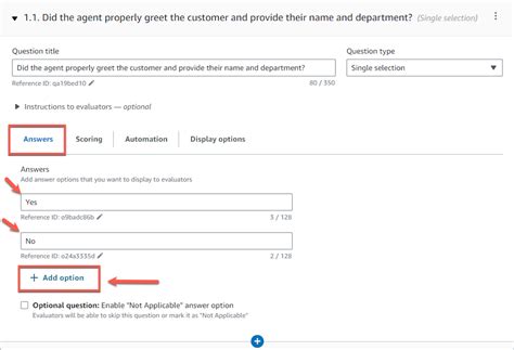 Amazon Connect에서 평가 양식 생성 Amazon Connect