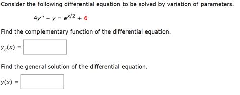 solved consider the following differential equation to be