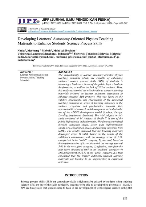 pdf developing learners autonomy oriented physics teaching materials