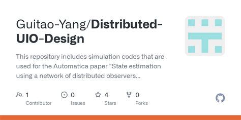 GitHub Guitao Yang Distributed UIO Design This Repository Includes Simulation Codes That Are