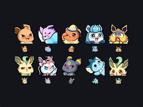 Eevee Evolutions Emotes Twitch Discord Etsy