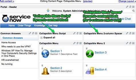 Collapsible Menu Page Setup Servicenow Guru