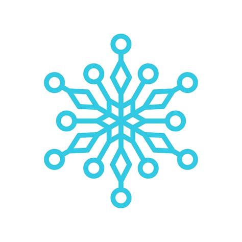Premium Vector Geometric Snowflake Vector Outline Icon
