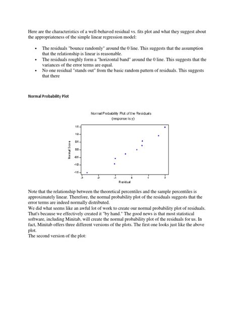 Residual Analysis Pdf Errors And Residuals Normal Distribution