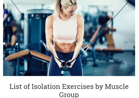 List Of Isolation Exercises By Muscle Group The Fitness Tribe Exercise Muscle Groups Muscle