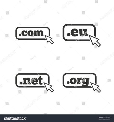 Toplevel Internet Domain Icons Com Eu Stock Vector Royalty Free 321880490 Shutterstock