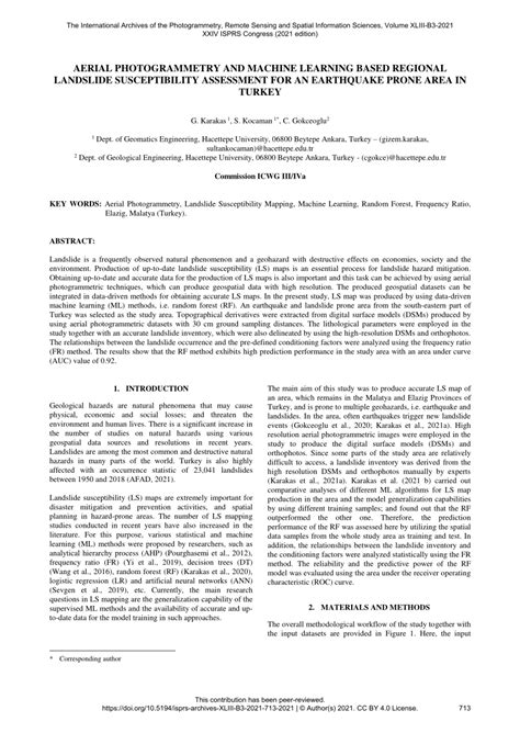 Pdf Aerial Photogrammetry And Machine Learning Based Regional Landslide Susceptibility