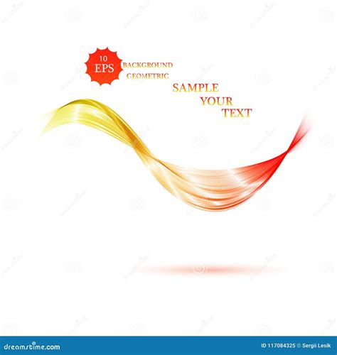 Abstract Smooth Color Wave Vector Curve Flow Orange Motion Illustration Stock Vector