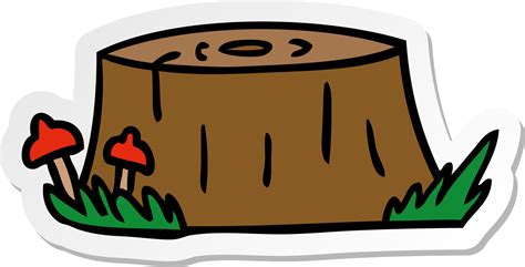 Sticker Cartoon Doodle Of A Tree Log 11303921 Vector Art At Vecteezy