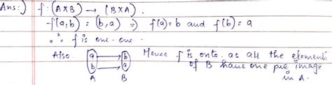 Let A And B Be Two Non Empty Sets And F Atimes B Rightarrow Btimes A