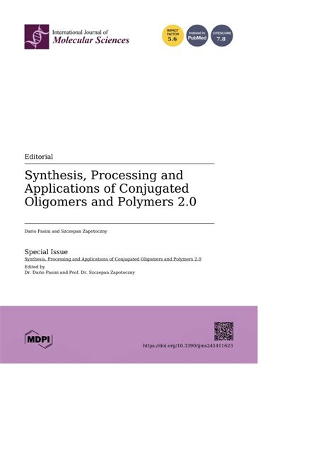 Pdf Synthesis Processing And Applications Of Conjugated Oligomers And Polymers 20