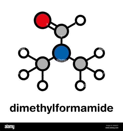 Dimethylformamide Dmf Chemical Solvent Molecule Stylized Skeletal Formula Chemical Structure