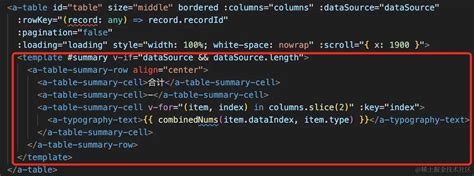 Antdvue实现table末尾增加合计行ant Design Vue中的table组件在末尾增加合计行，需要合计的类型 掘金