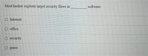 Solved Most Hacker Exploits Target Security Flaws In