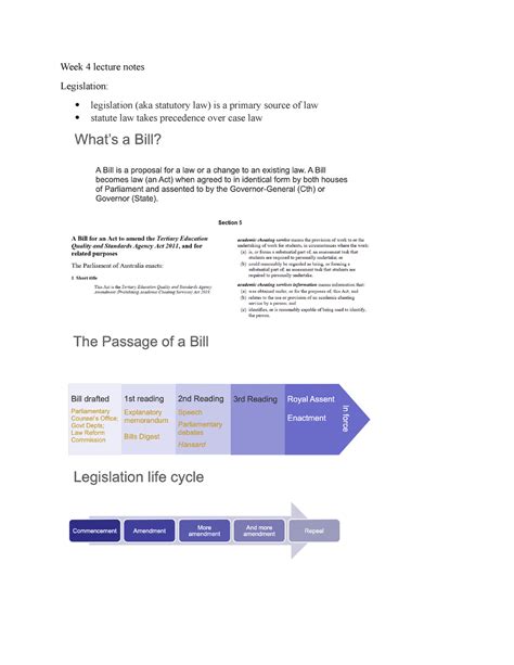 Week 4 Lecture Notes Lrw Psych1000 Week 4 Lecture Notes Legislation