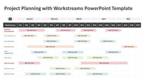 Project Planning With Workstreams Powerpoint Template