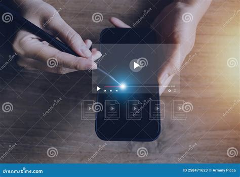 Man Using Mouse And Keyboard For Streaming Online Watching Video On