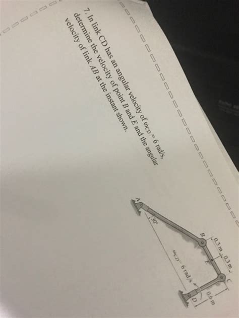Solved In Link Cd Has An Angular Velocity Of Omega Cd 6