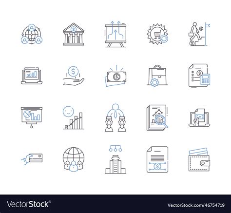 Mergers And Acquisitions Outline Icons Collection Vector Image