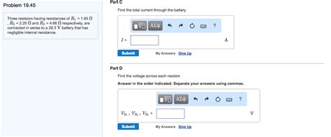 Solved Problem 19 45 Three Resistors Having Resistances Of R