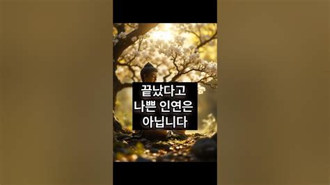 부처님 말씀 끝났지만 소중했던 인연 부처님의 시선으로 바라보기 부처님 부처님말씀 명언 명언 1분명상 Youtube