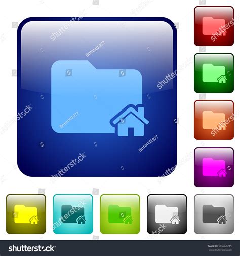 Home Folder Icons Rounded Square Color Stock Vector Royalty Free 565268245 Shutterstock