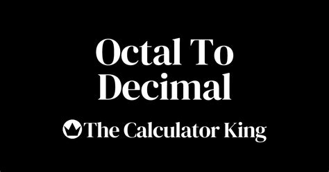 Convert Octal To Decimal Steps And Examples