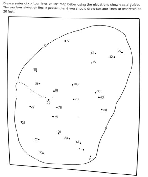 Draw A Series Of Contour Lines On The Map Below Using Chegg Com